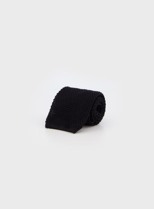 Working Style | Black Square Knitted Tie | Black