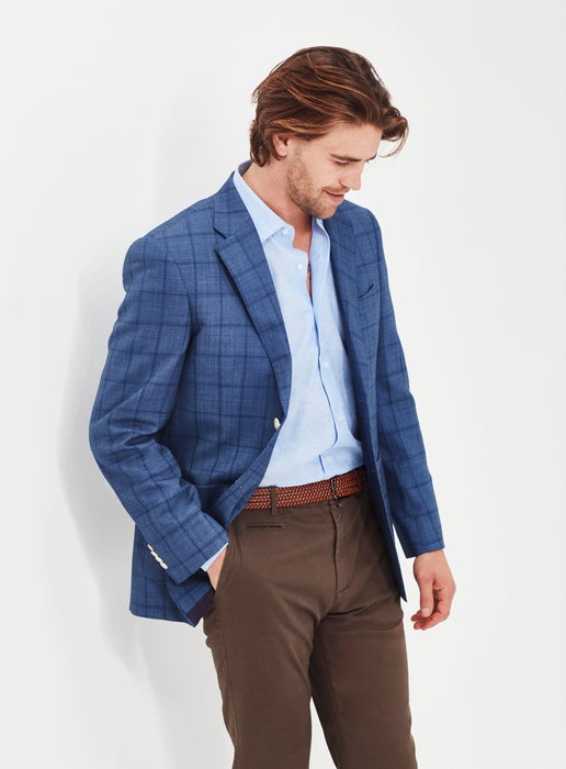 Working Style | Brandon Blue Windowpane Blazer | Blue