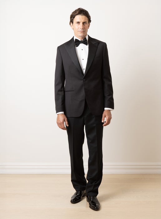 Working Style | Delon Black Peak Lapel Dinner Suit | Black