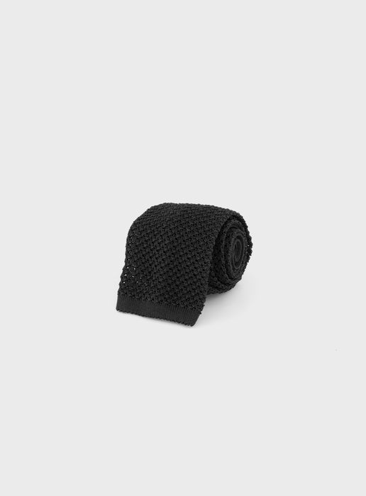 Working Style | Knitted Straight Tip Tie | Nero