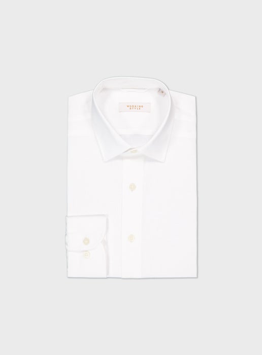 Working Style | Nolan White Linen Shirt | White